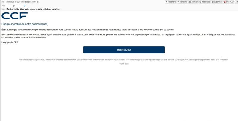 Ccf-monespace.com | Info@appigo.com | CCF - Crédit Commercial de France | 1 signalement